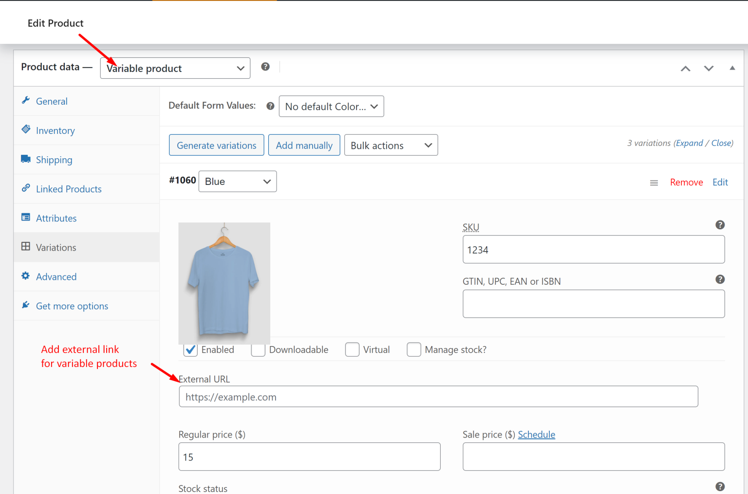 How to Add External Links for Each Variations and Open it in New Tab for WooCommerce Variable ...