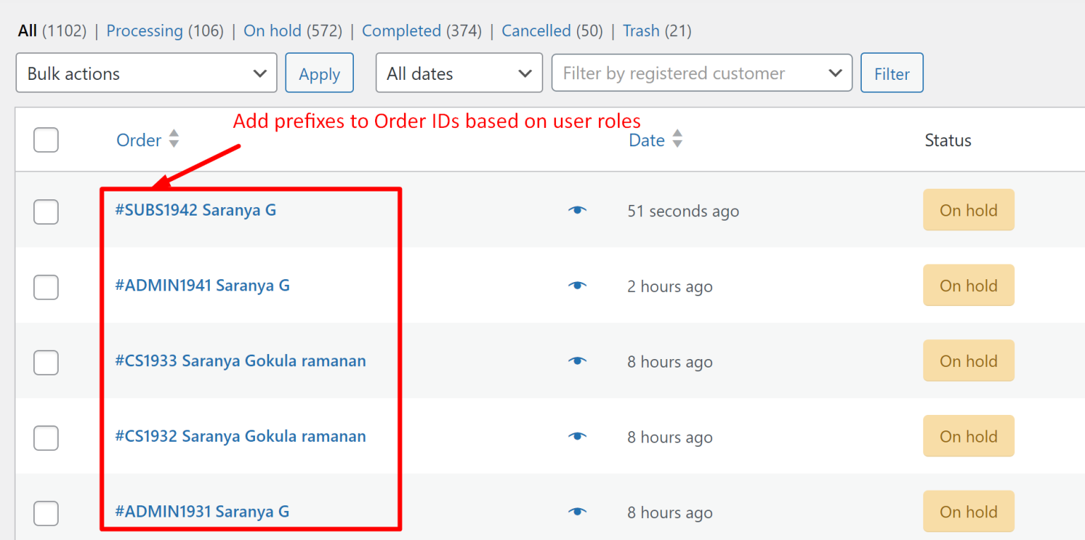 How to Add a Prefix to WooCommerce Order Numbers Based on User Roles? - Tyche Softwares