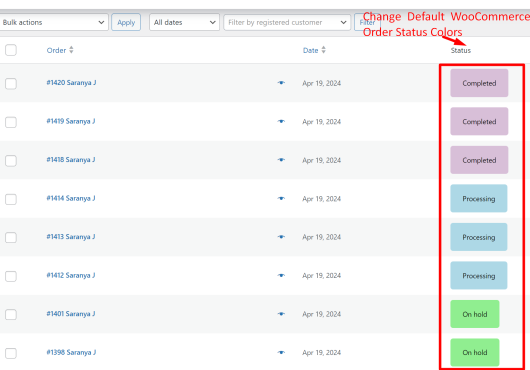 How To Change WooCommerce Order Status Colors? - Tyche Softwares