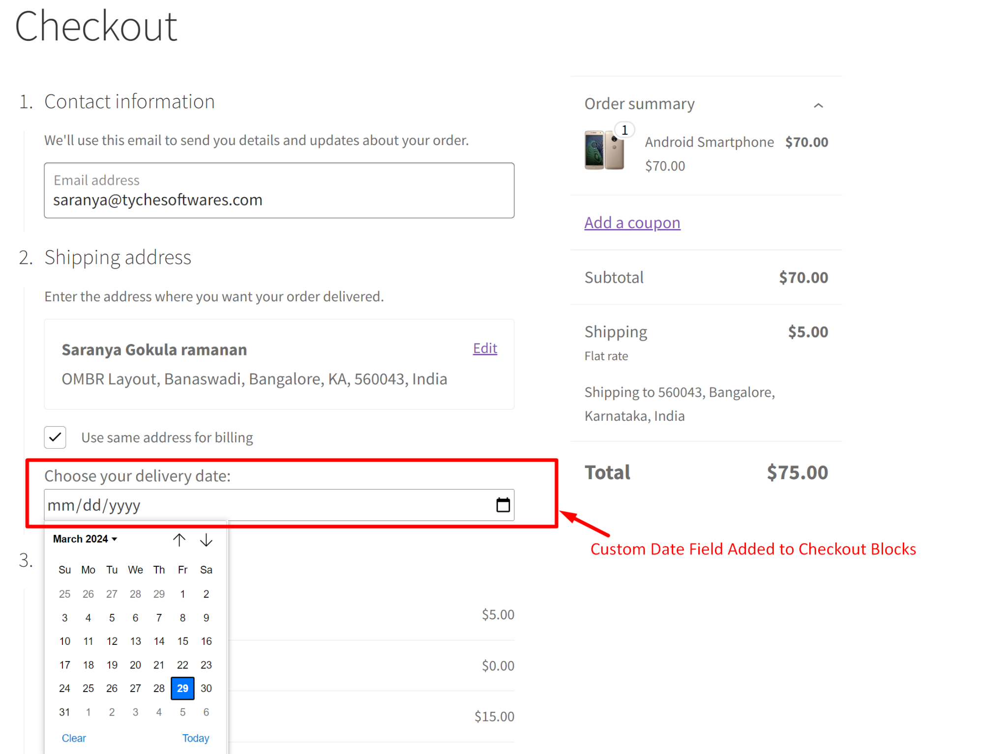 How to Add Date Field in WooCommerce Checkout Blocks? - Tyche Softwares