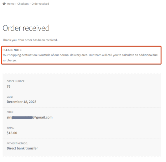 How to Add Custom Message on the Thank You Page by shipping method in ...