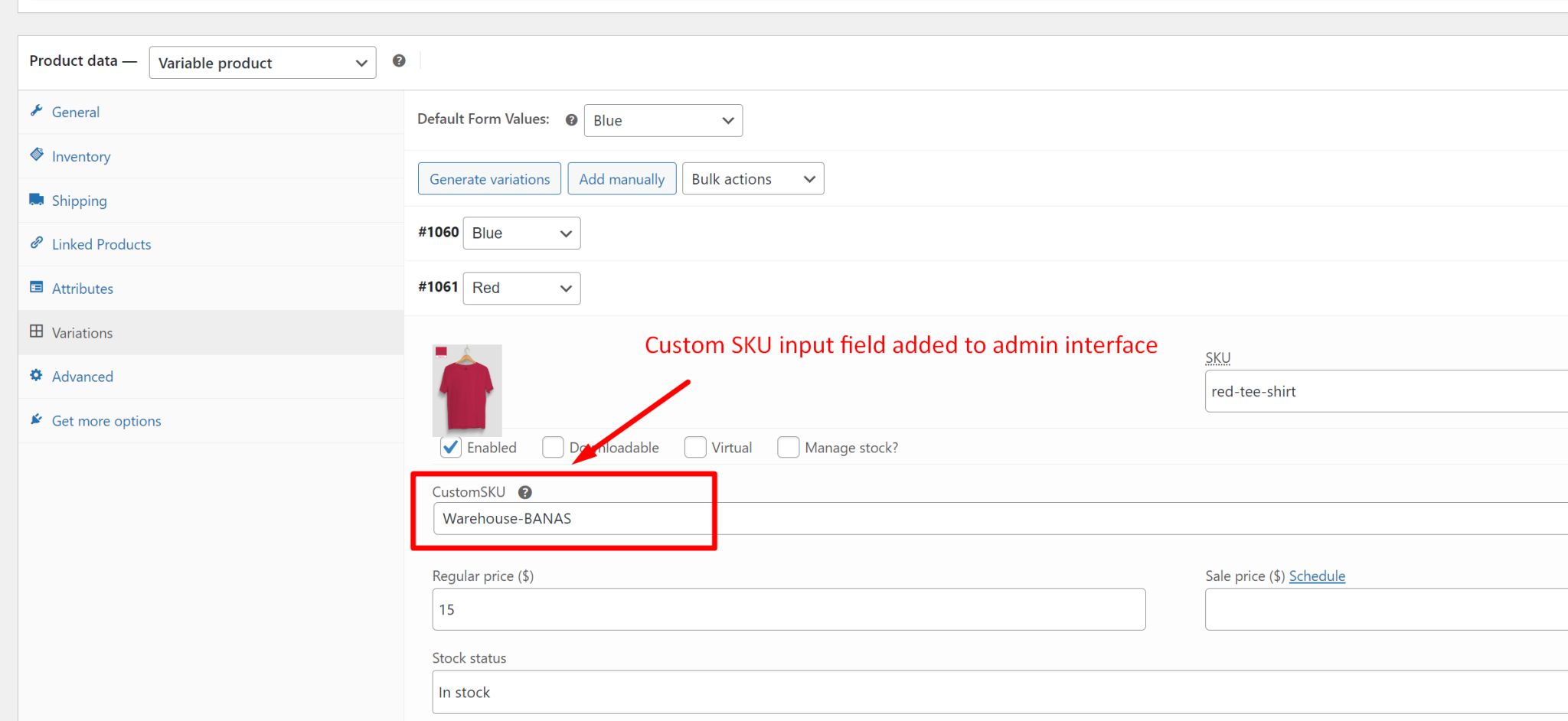 How to Add Custom Input Field in WooCommerce Admin for Product Variation SKU Field ? - Tyche ...