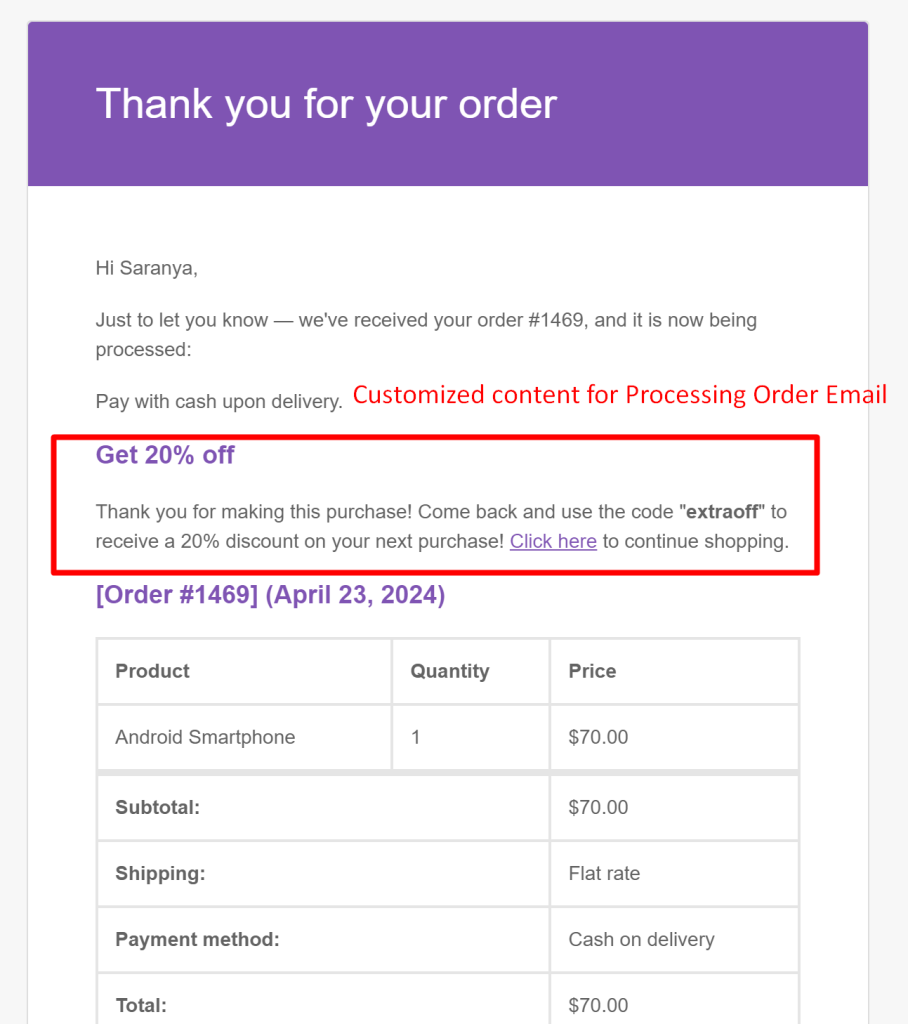 How to Edit WooCommerce Processing Order Email? - Tyche Softwares