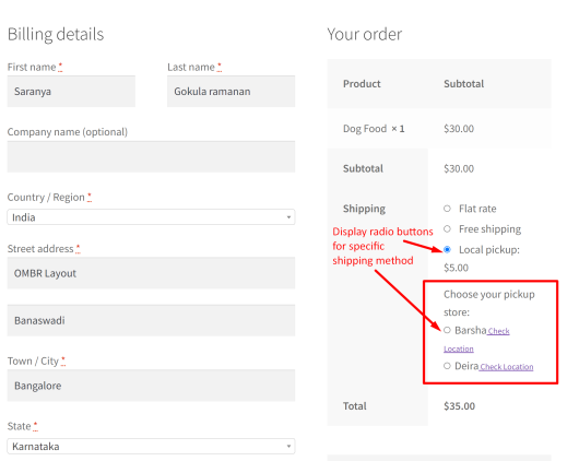 How to Add Radio Buttons to a Specific Shipping Method on WooCommerce Checkout? - Tyche Softwares