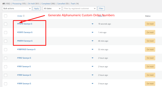How to Add Alphanumeric Format of Custom Order Numbers in WooCommerce ...