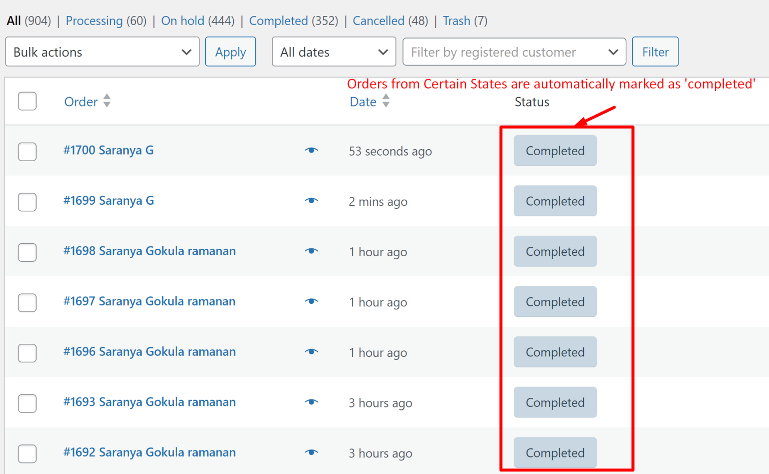 How to Change WooCommerce Order Status for Orders Placed from Certain Regions? - Tyche Softwares