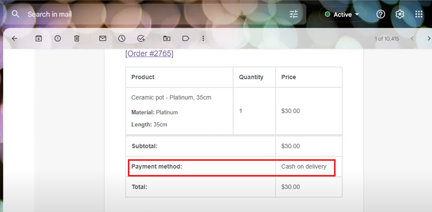 How to Display Payment Method in Customer Invoice Mail