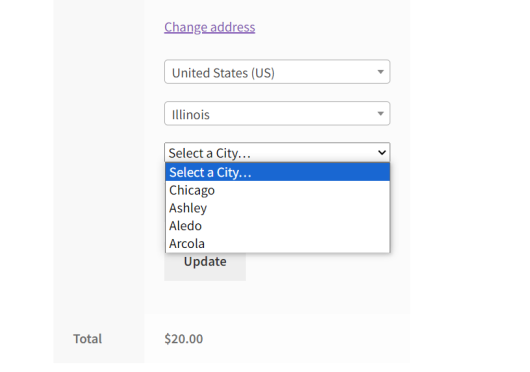 How to Change City Field to a Dropdown in the WooCommerce Shipping Calculator? - Tyche Softwares