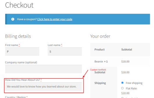 How to Create TextField In WooCommerce Checkout Page? - Tyche Softwares