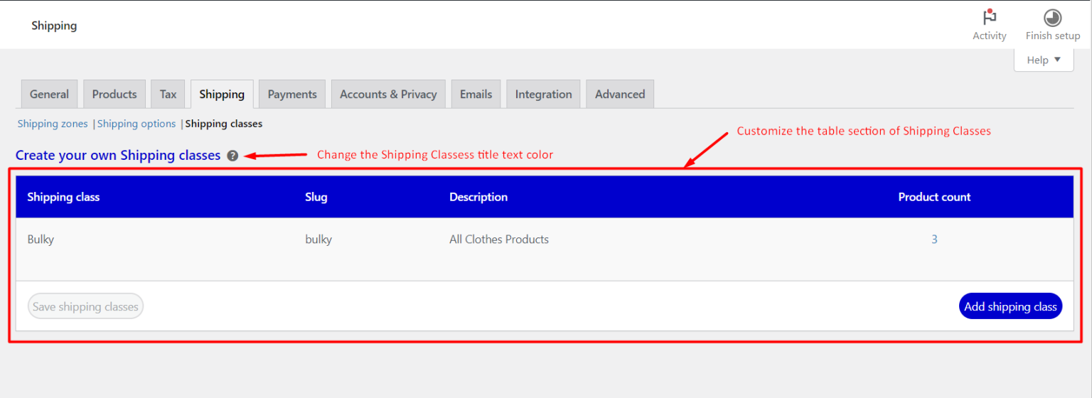 How To Customize The Shipping Classes Section In Woocommerce Tyche Softwares