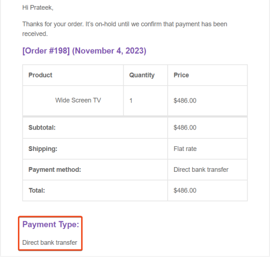How to Display Payment Method in Customer Invoice Mail