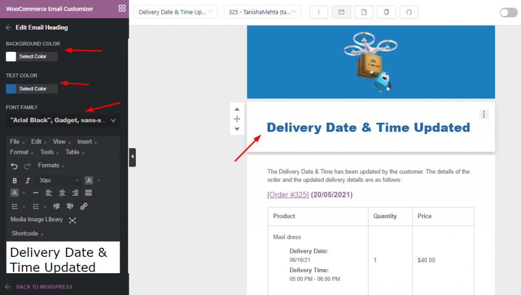How to use WooCommerce email template customization plugin Yaymail with Order Delivery Date Pro ...