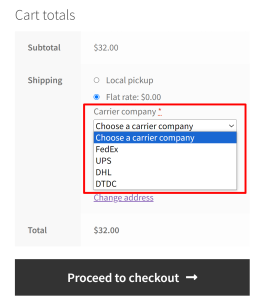 How to Add Carrier Field for a Shipping Method in WooCommerce Cart and ...