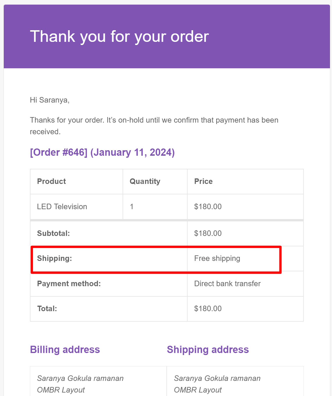 How to Remove the Shipping Row from the Order Table in WooCommerce Email Notifications? - Tyche ...