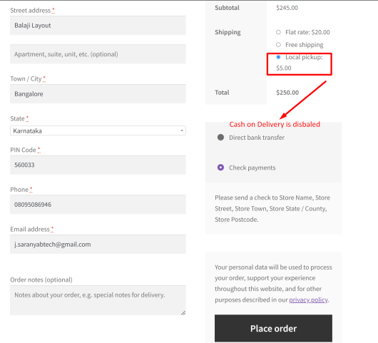 How to Disable Payment Gateway For Specific Shipping Method in WooCommerce? - Tyche Softwares