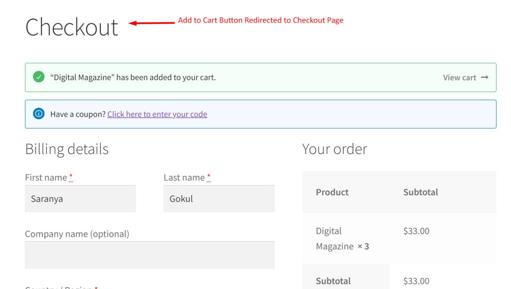 How to Make Your WooCommerce Add to Cart Button Redirect to Checkout Page? - Tyche Softwares