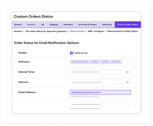 Custom Order Status for WooCommerce - Tyche Softwares