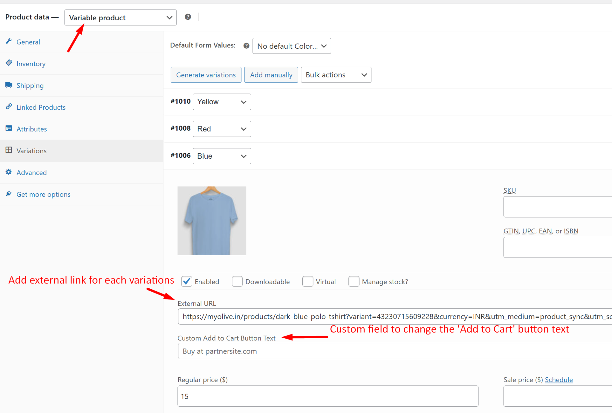 How to Add External Links for Each Variations and Open it in New Tab for WooCommerce Variable ...