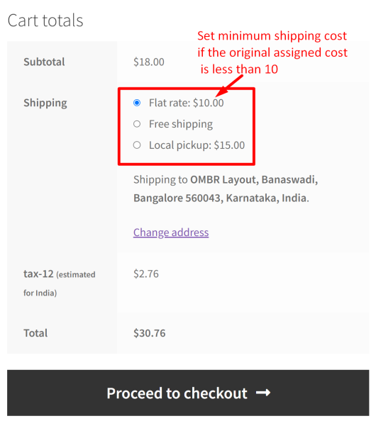 How to Set a Minimum Shipping Cost for WooCommerce Shipping Methods ...