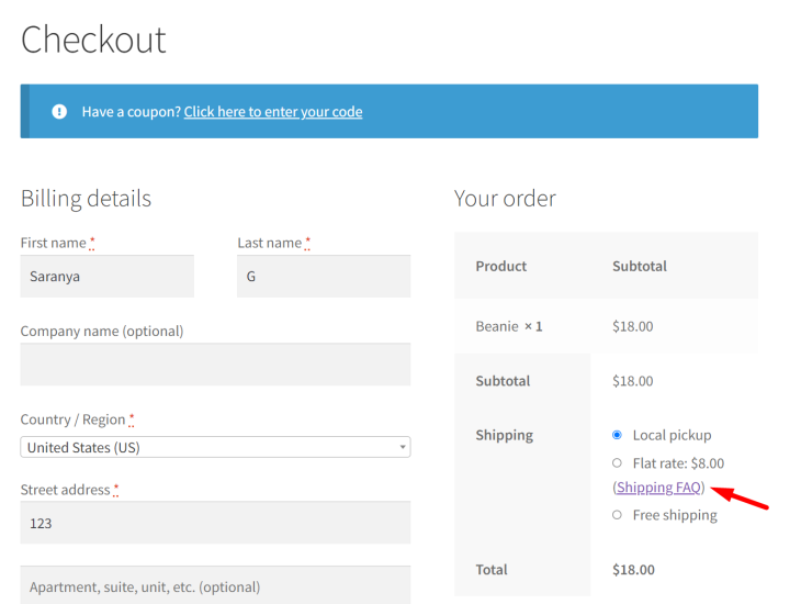 How to Add Hyperlink to Shipping Method Label @ Cart & Checkout in WooCommerce? - Tyche Softwares