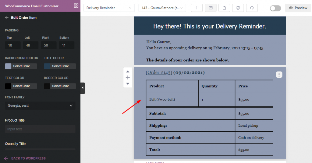 How to use WooCommerce email template customization plugin Yaymail with Order Delivery Date Pro ...